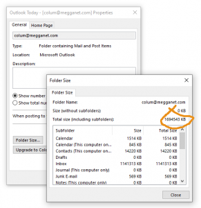 Outlook data file size – Megganet IT services